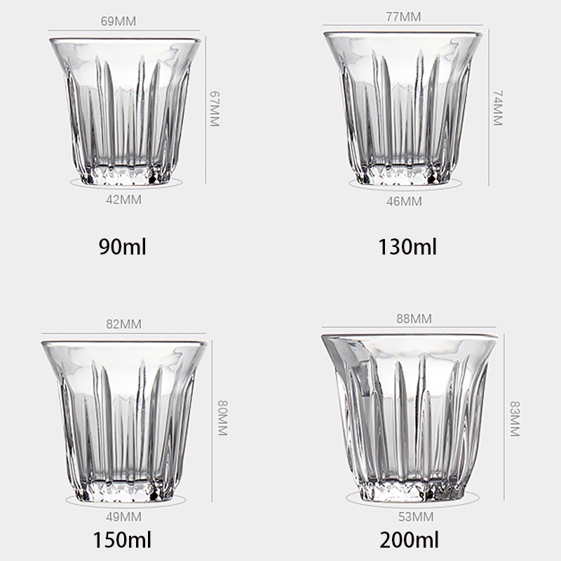 90ml/130ml/150ml/200ml Espresso Glass Automatic Latte Retro Instant Non ...