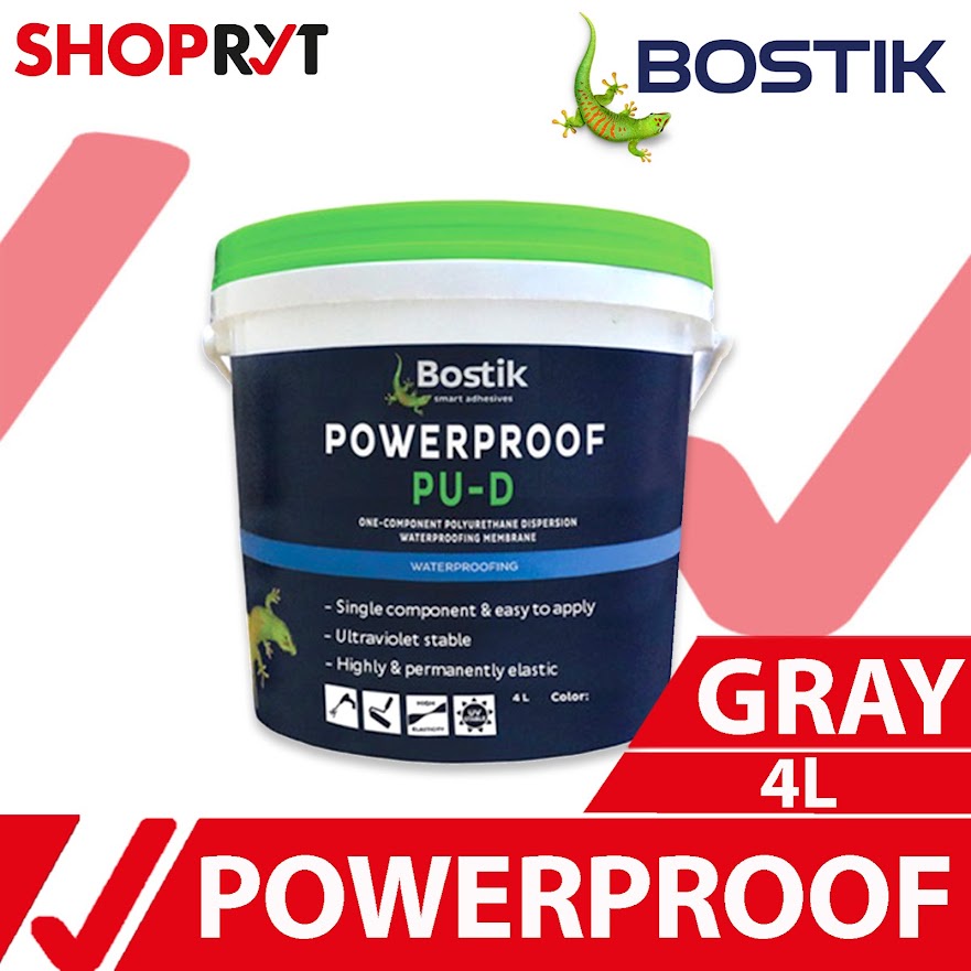 Bostik Powerproof PU-D Waterproofing Mix 4 Liters (Gray) - prevents ...