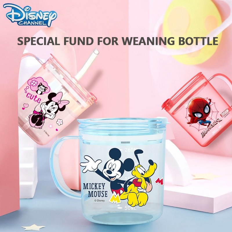 Disney Children Milk Cups with Sippy Kids Milk Bottle with Scales ...