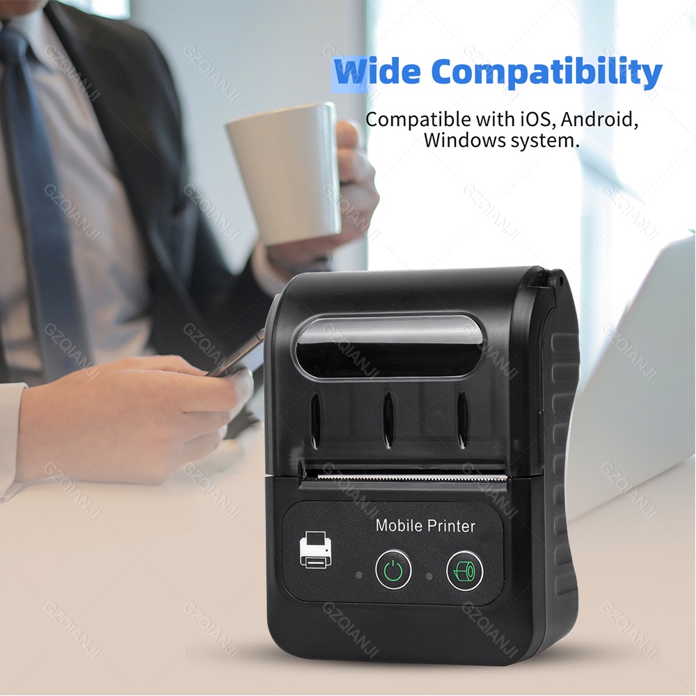 80MM Thermal Printer Portable Wireless Bluetooth For Android iOS PC USB ...