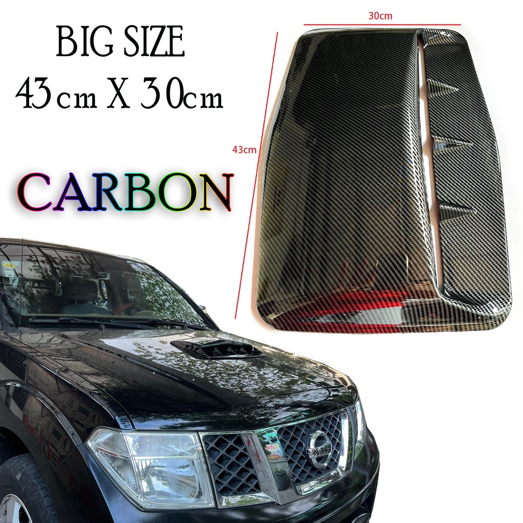 CARBON BIG Hood Scoop Car Universal Air Flow Vent Design Fashion Cover ...