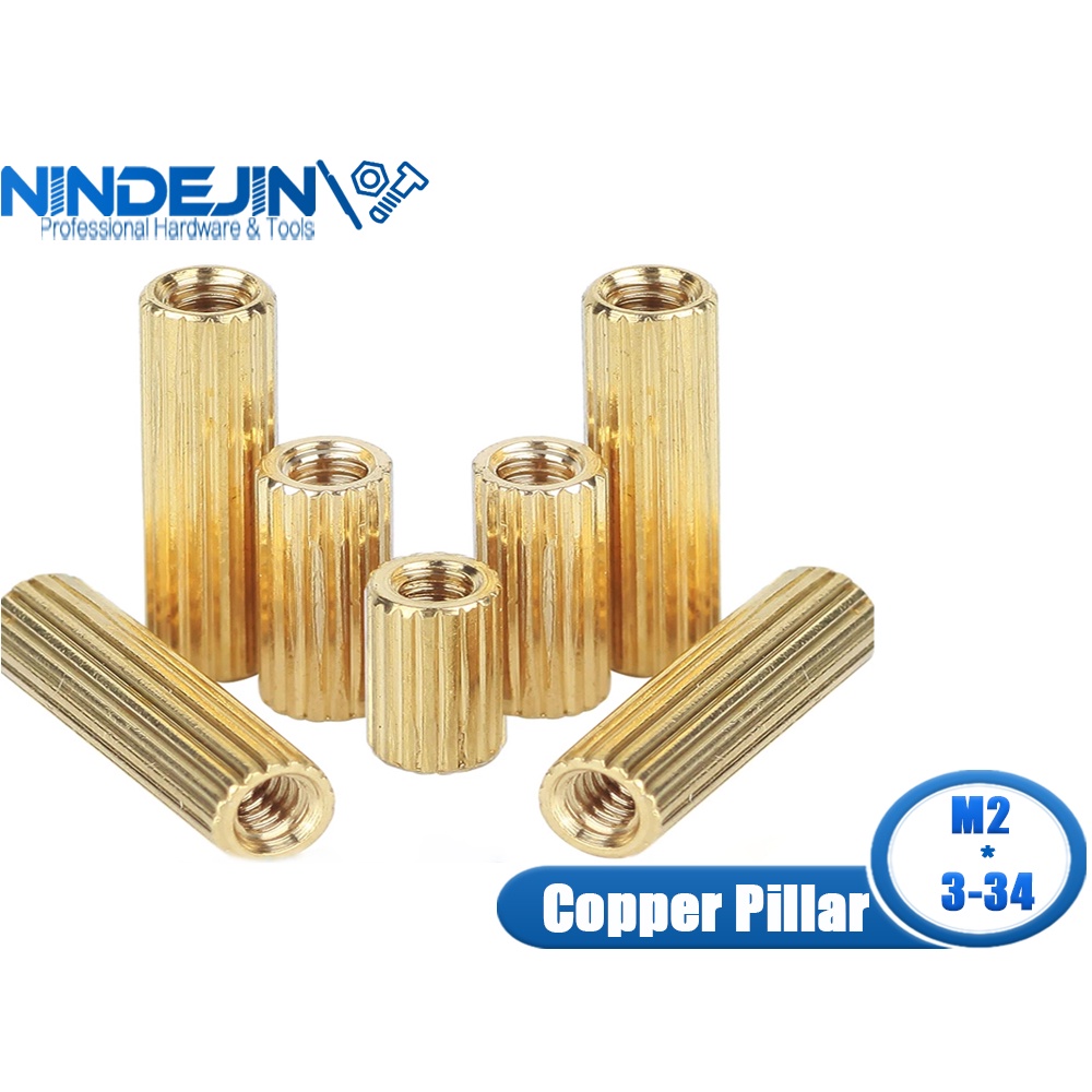 NINDEJIN M2 3-34 Double Pass Copper Cylinder Circular Knurling Bolt ...