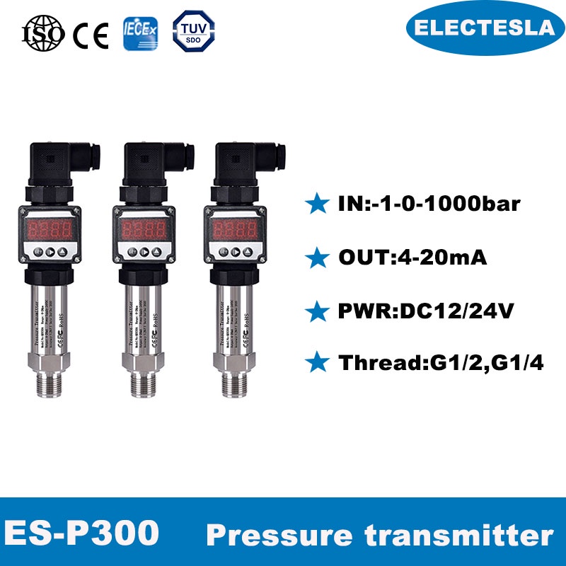 Pressure Transmitter LED Display G1/4 4-20mA Output Air Pressure Water ...
