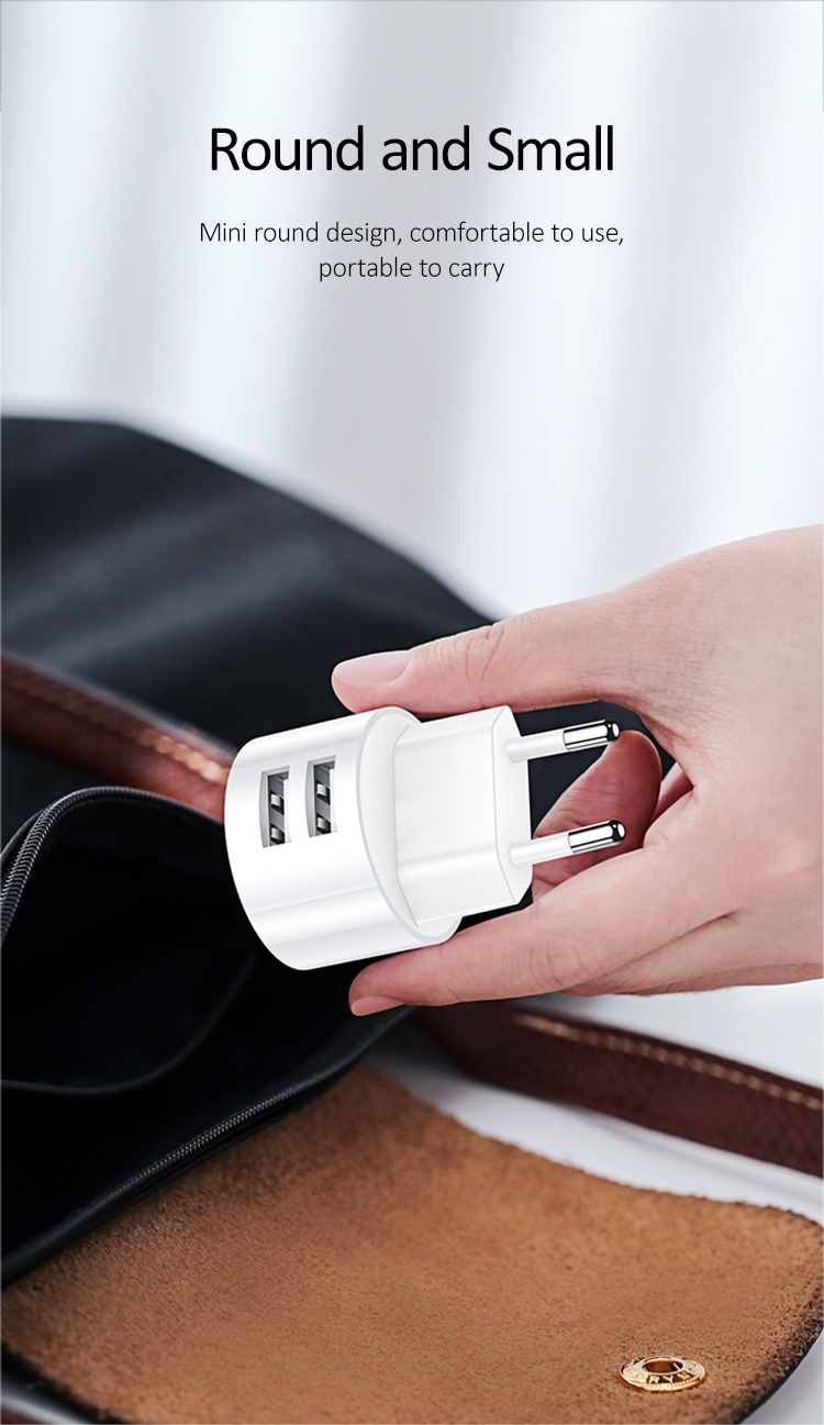 Usams T20 10W Eu Us Uk Plug Dual Usb Ports Round Travel Charger Fast ...