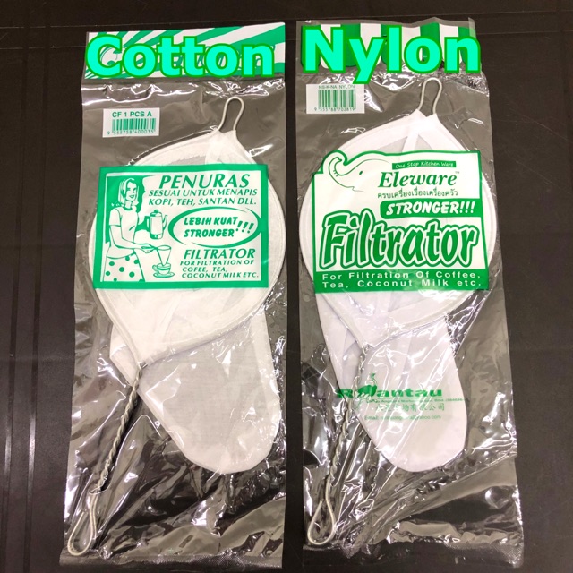 Penapis Kopi Teh Santan Soya Cotton Nylon Kain Penuras/Coffee Strainer ...