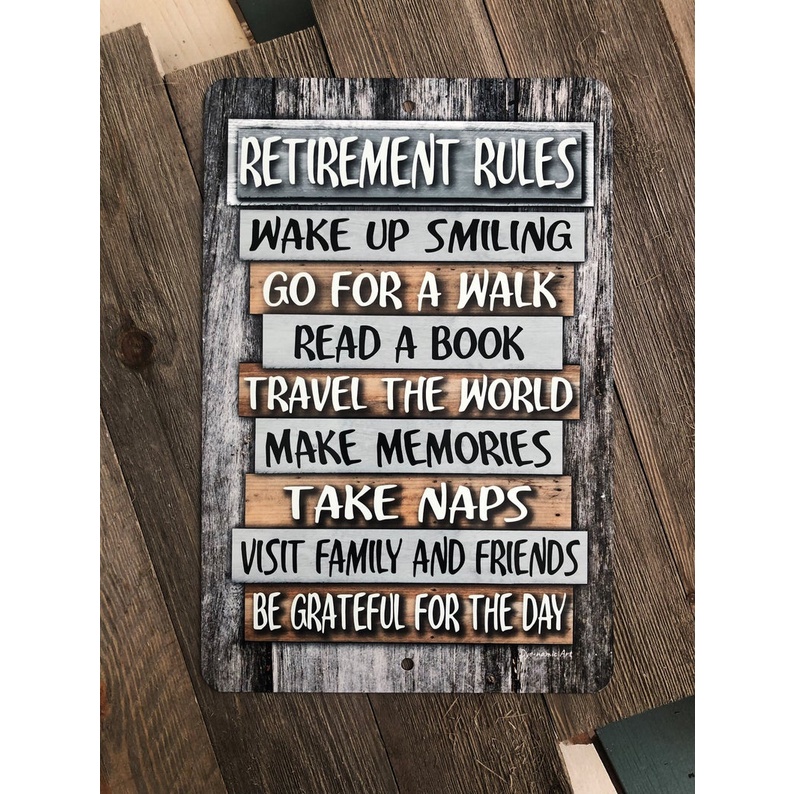2024 Retirement Rules Metal Sign Home Decor Retirement Gift Hanging ...