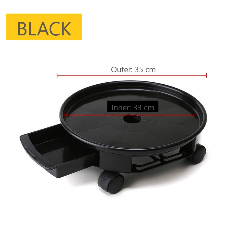 Plant Pot Wheels Holder Water Drainer Base Plate with Drawer Water ...