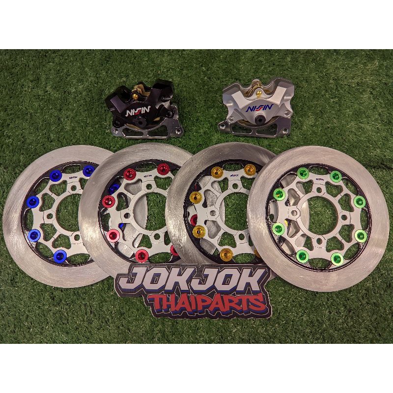 Nissin 2pot Caliper Set w/ 220mm 4-Holes Nissin Float Disk (Mio/Click ...