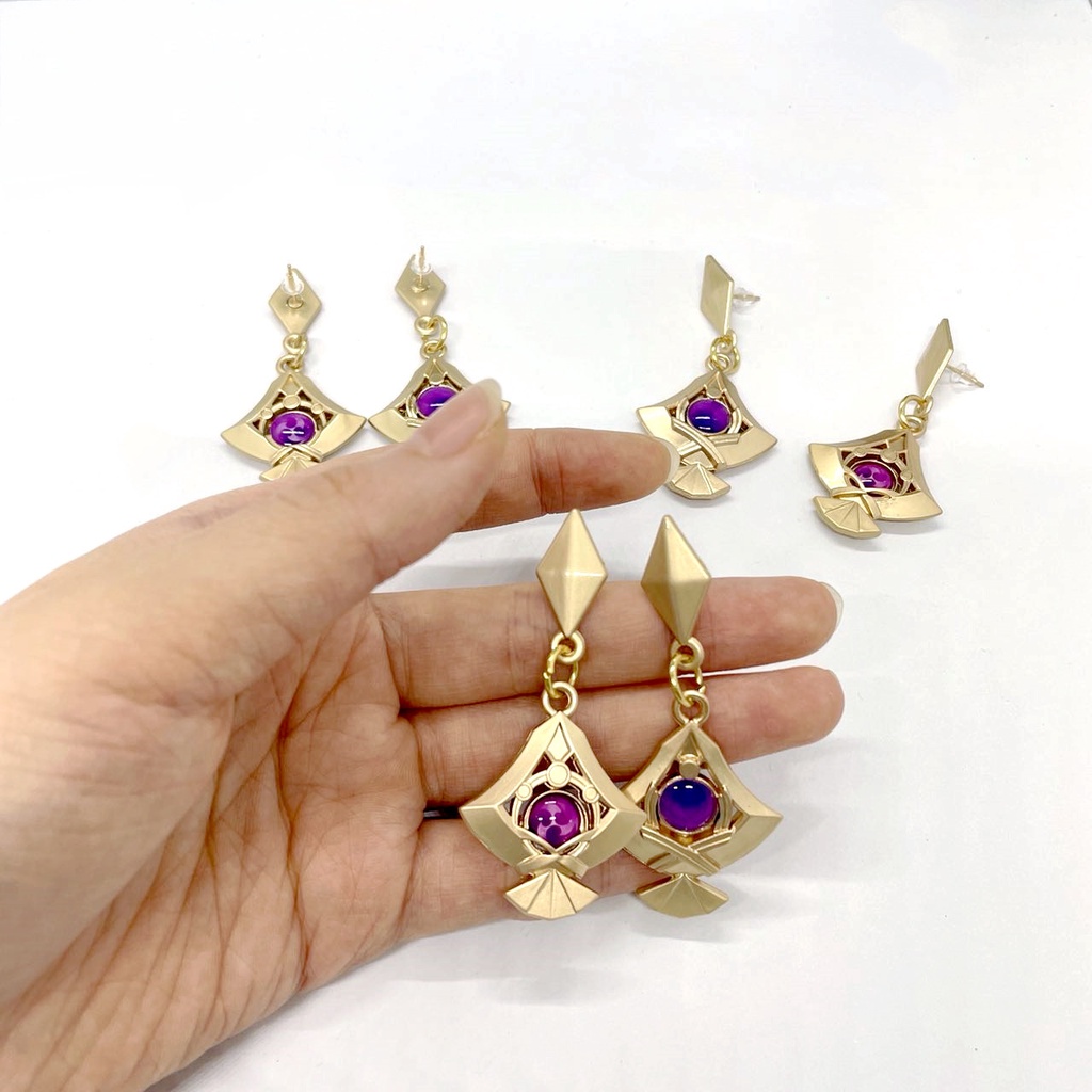 Genshin Impact Anime Yae Miko Vision Cospaly Props Metal Alloy Earring ...