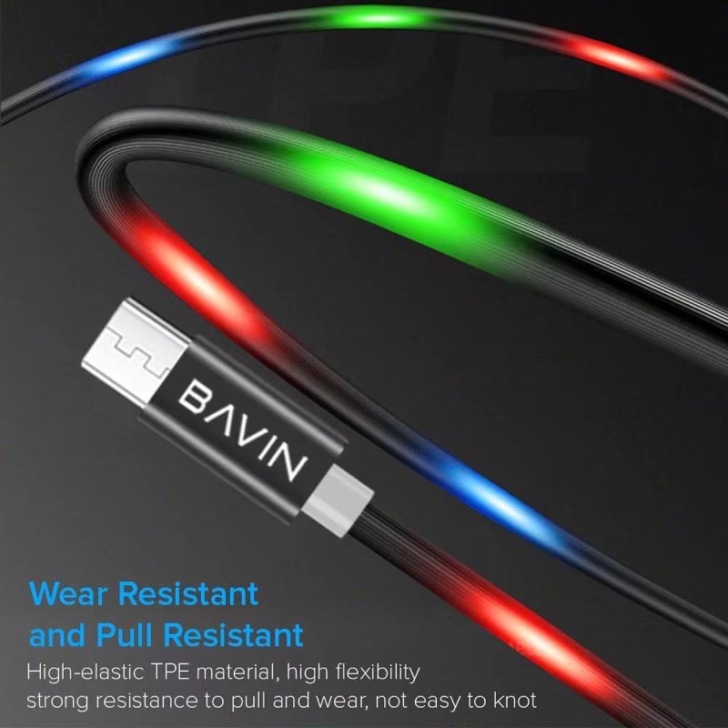 BAVIN 2.5A Fast charging Data USB cable CB139 with Voice control LED ...
