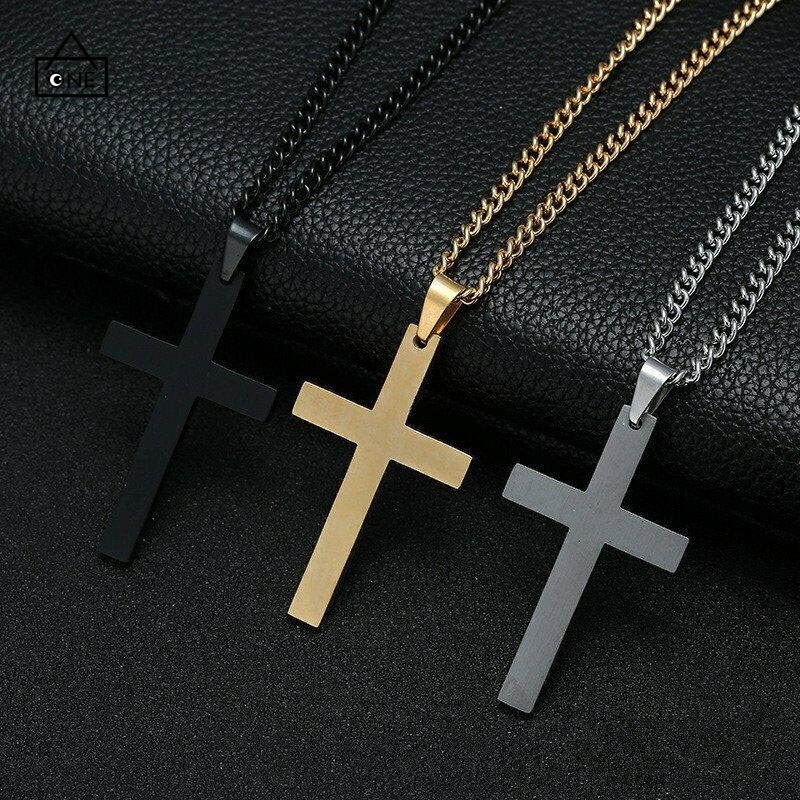 Unisex Smooth Shiny Fashion Punk Christian Cross Pendant Accessory ...