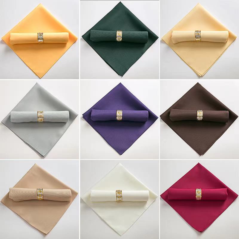 Lay Square Table Napkin Dinner Cloth Solid Color Wedding Birthday ...