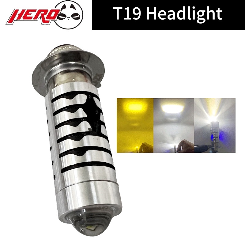 Motorcycle T19 / H4 LED Headlight Bulb W/Parklight Universal High and ...