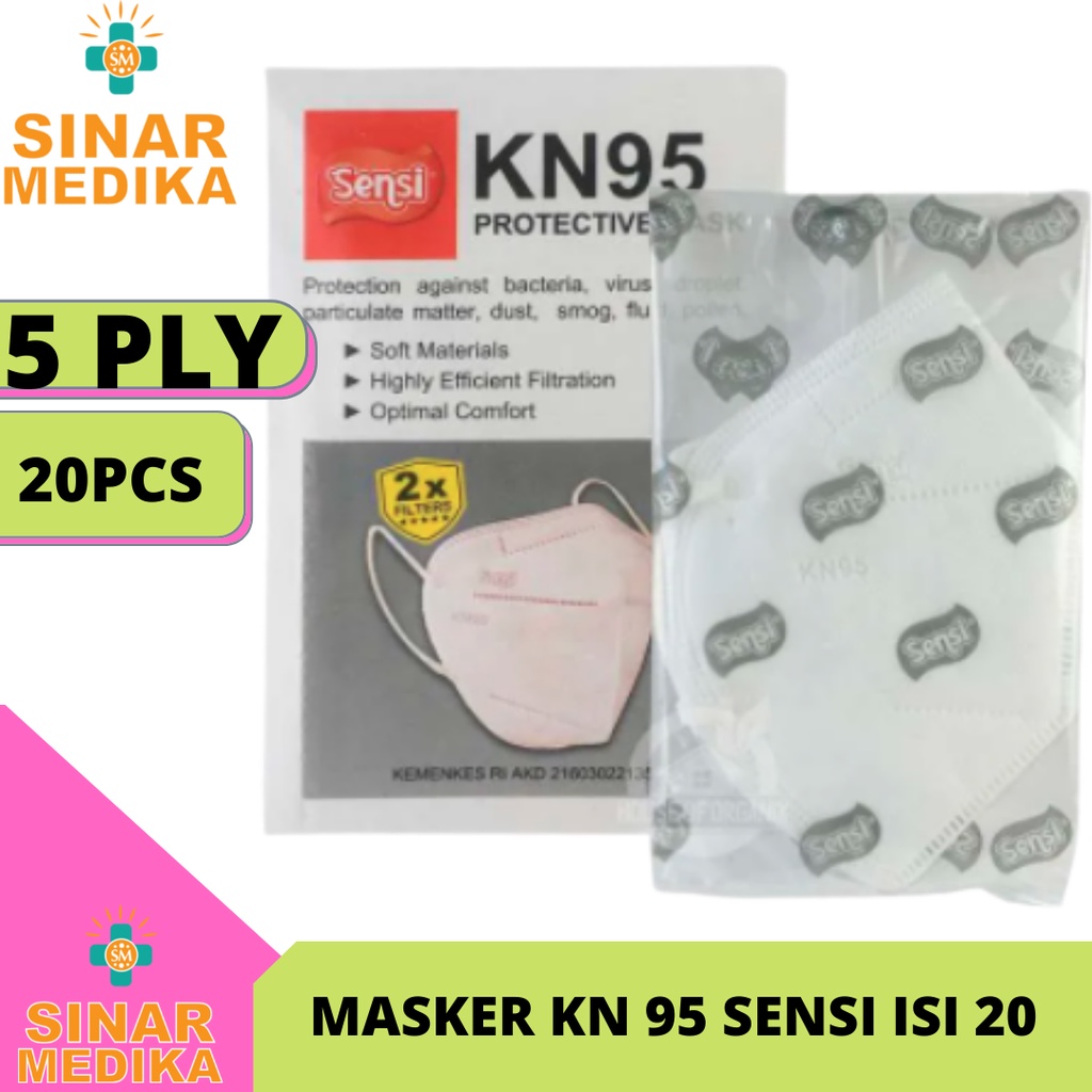 KN 95 SENSI MASK 1 BOX CONTAINS 20 PCS. SURGICAL MEDICAL MASK KN95 FACE ...