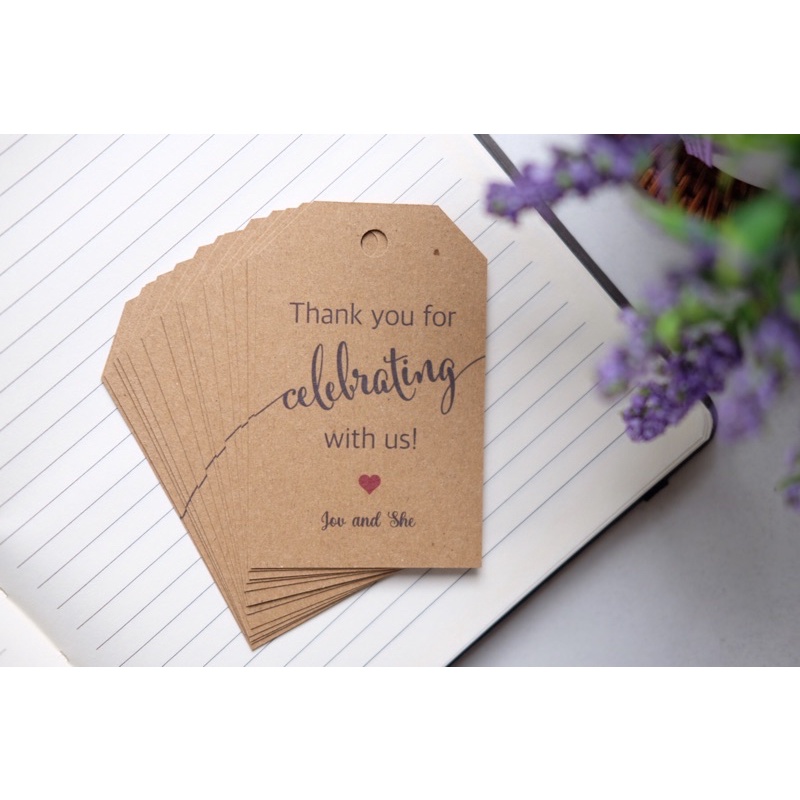 Custom kraft hang tag for wedding baptism birthday debut and other ...