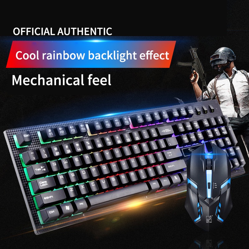 USB Ergonomic Backlit Gaming Keyboard Game Mechanical Operation Feel ...
