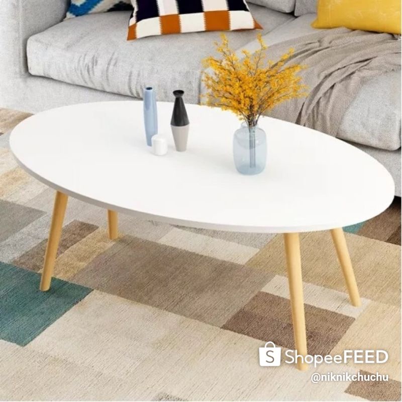 Scandinavian Center Table (Laminated Wood; 80 x 40 x 42cm) | Shopee ...