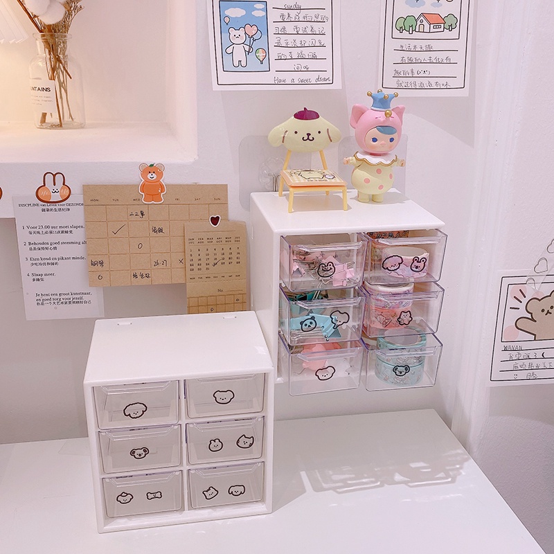 NewWinzige Aesthetic Desk Drawer Organizer Stationary Storage Box For ...