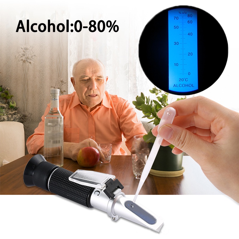 Handheld alcohol refractometer alcohol 0-80% alcohol meter sugar meter ...