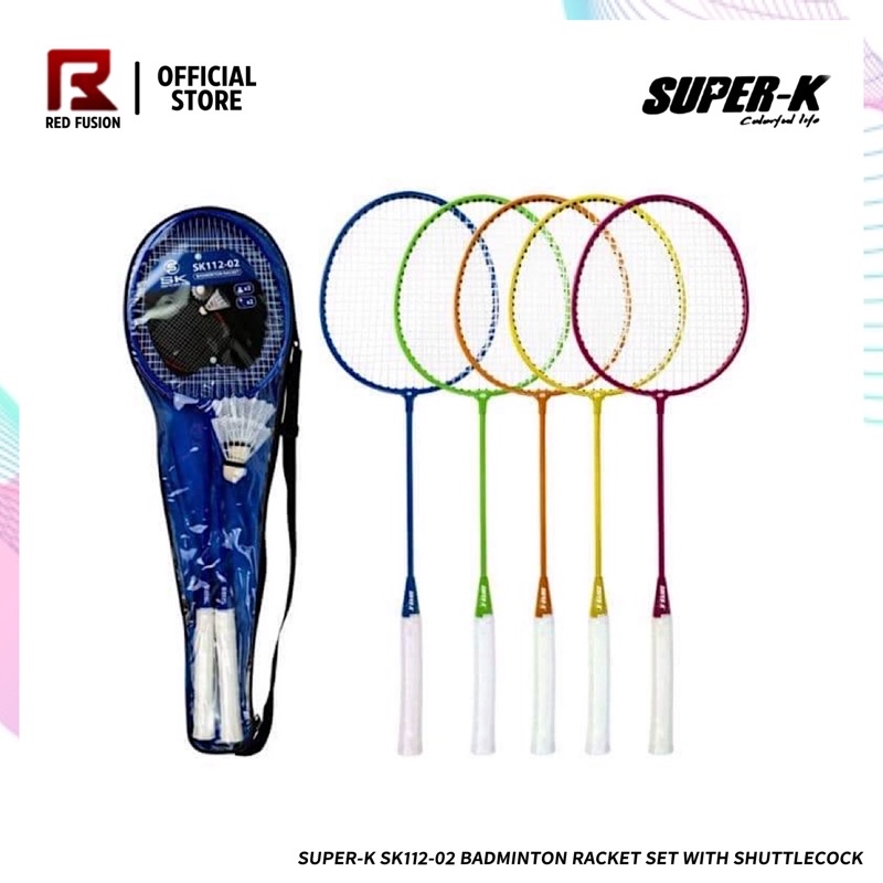 Super-K SK112-02 Badminton Racket Set with Shuttlecock | Shopee Philippines