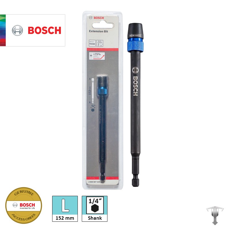 Bosch 2608587520 Quick Change Extension Bit 1/4" Hex Shank 152 mm ...