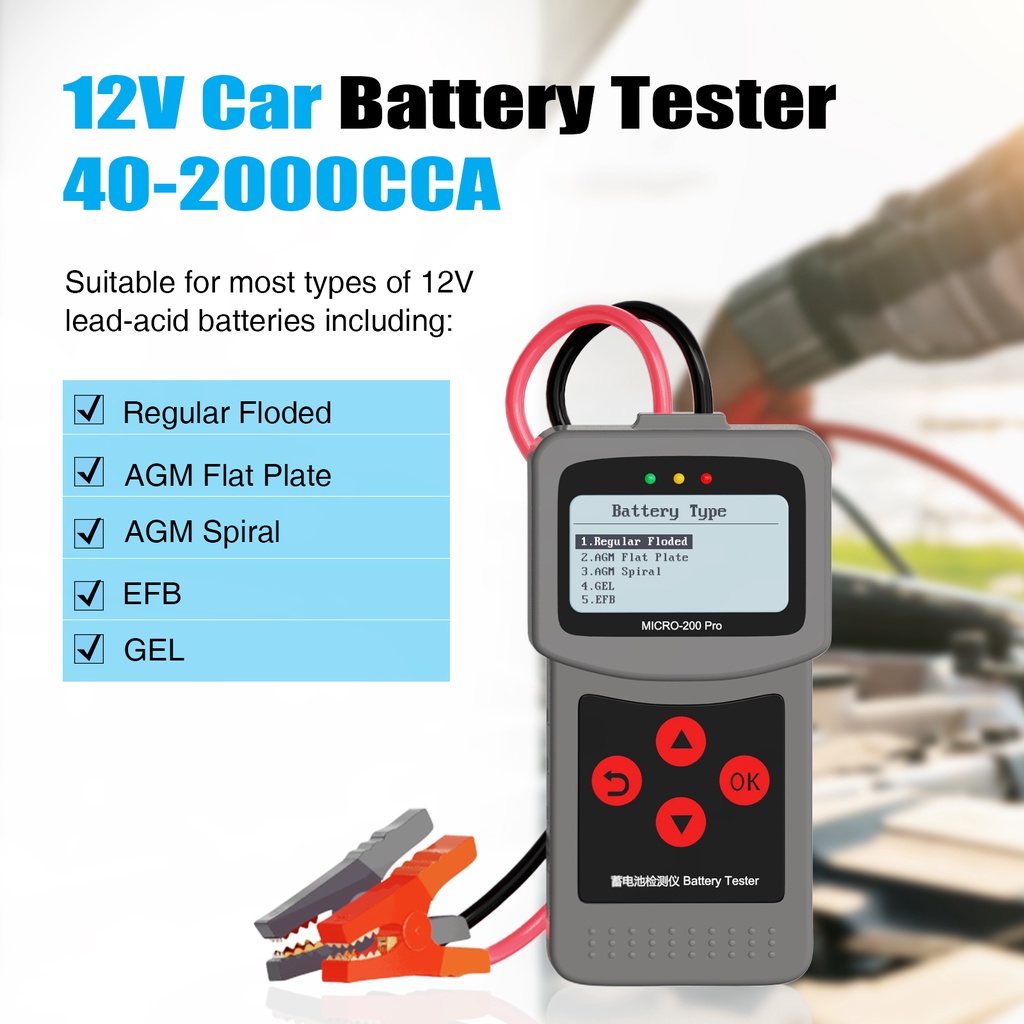 Lancol MICRO 200 Pro Car Battery Tester 12V Lead Acid Battery Tester 40 ...