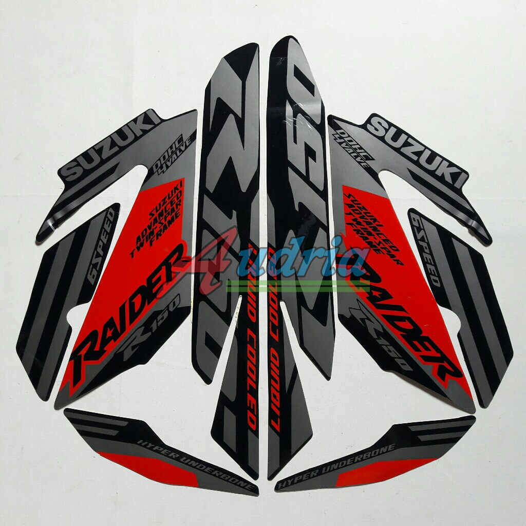 MERAH HITAM Suzuki raider r150 2022 Motorcycle body Striping Sticker ...