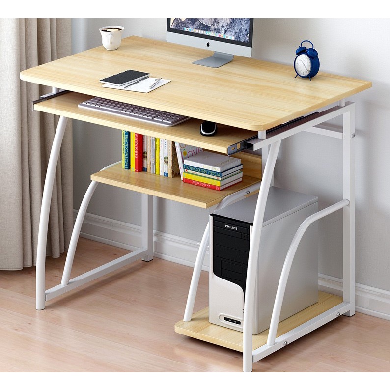 Desktop Computer Desk With Keyboard Bracket Modern Study Writing Desk ...