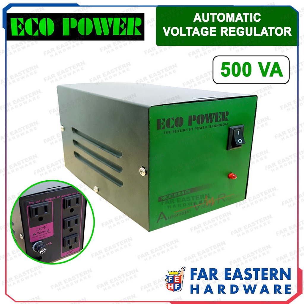 ECO POWER AVR Automatic Voltage Regulator 500VA | Shopee Philippines