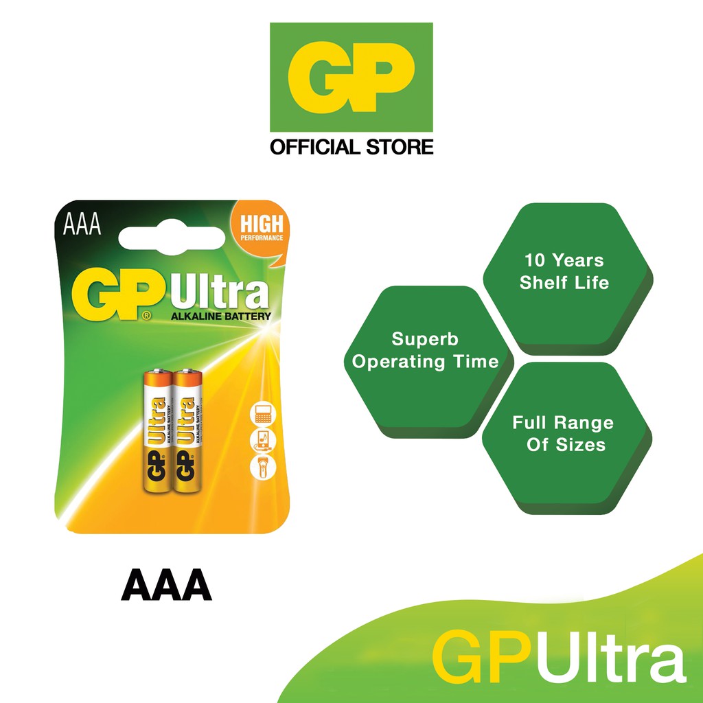GP Battery Ultra Alkaline AAA (2 Pcs/Pack) | Shopee Philippines