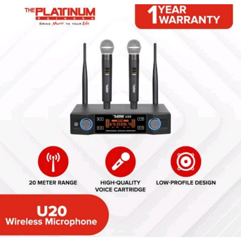 PLATINUM U20 PTW 400U PROFESSIONAL WIRELESS MICROPHONE | Shopee Philippines