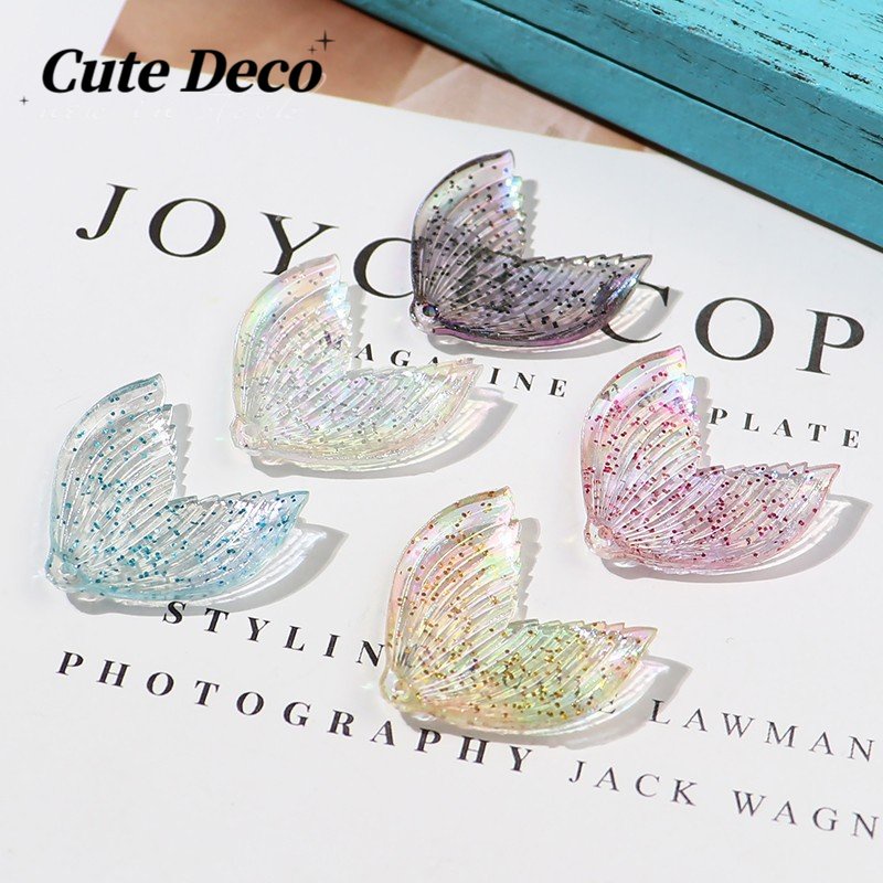 【Cute Deco】Colorful Fish Tail (5 Colors) Transparent Crystal Fish Tail ...