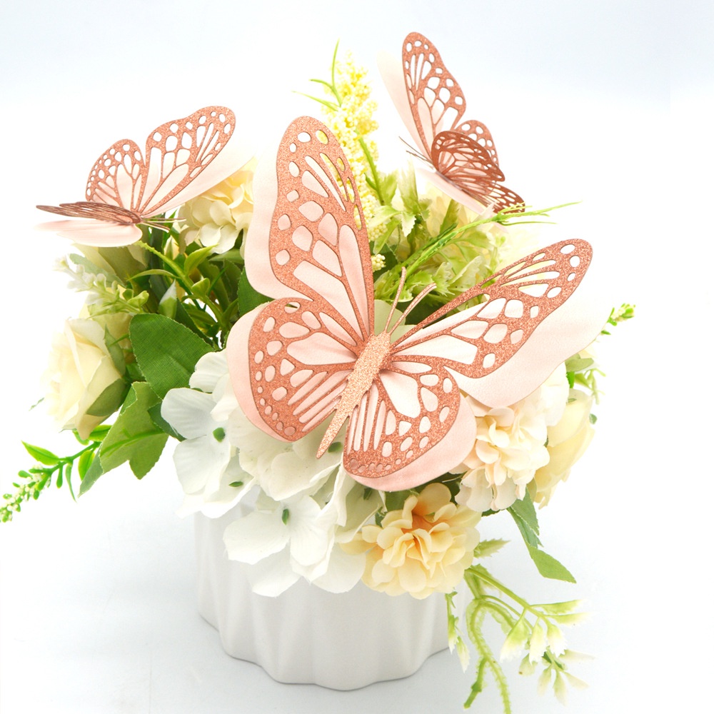 20pcs/set 3D Double-layer Butterfly Removable Mural Stickers Simulation ...
