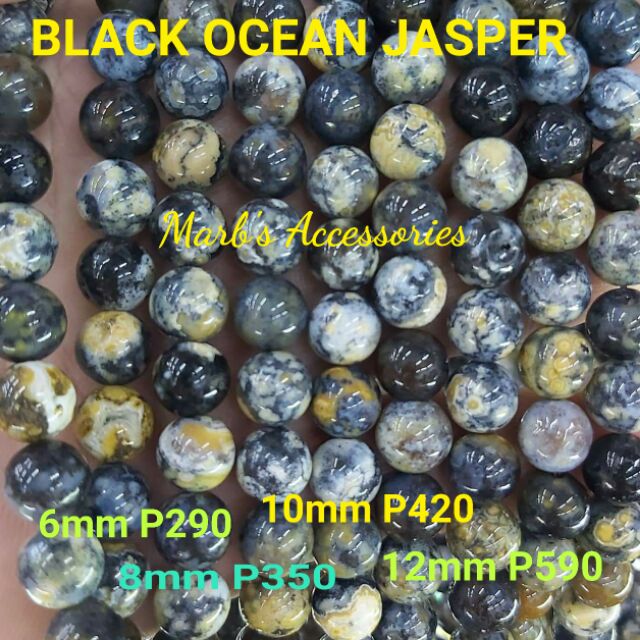 BLACK OCEAN JASPER(6,8,10,12MM) | Shopee Philippines