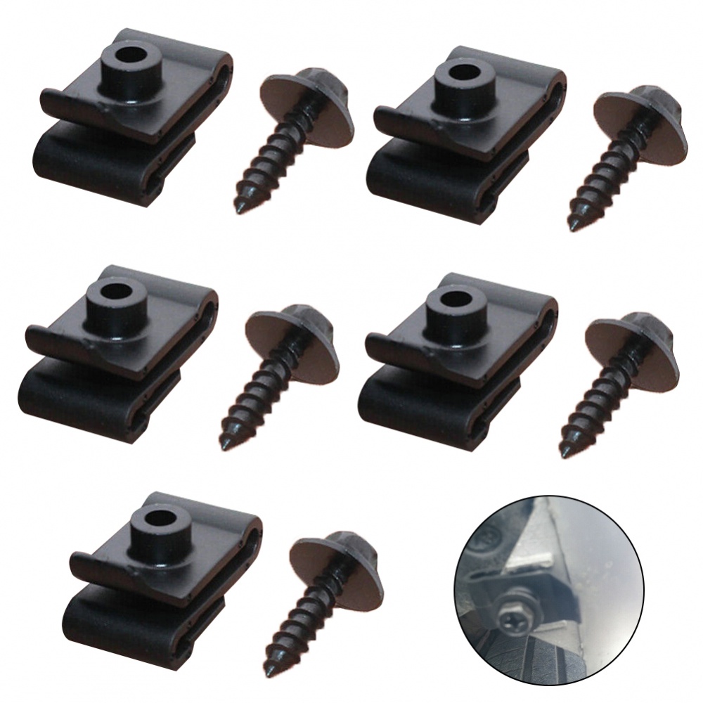 5* Car Fender Lining Wheel Arch Mudguard Trim Clips + 5* Screw For ...
