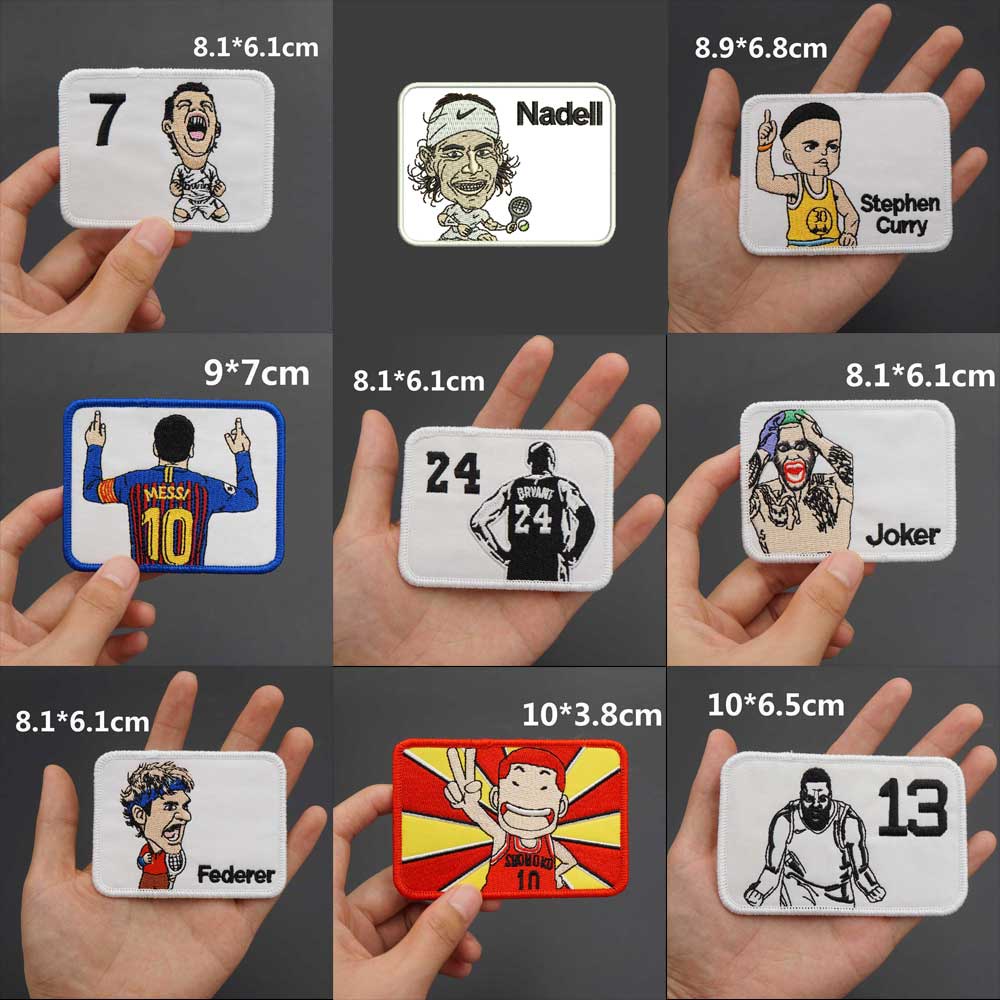 Kobe Merlo Basketball Football Player Cartoon Embroidery Cloth Sticker ...