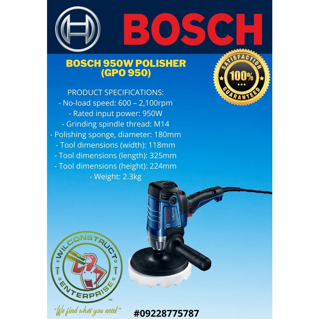 BOSCH 950W Polisher (GPO 950) | Shopee Philippines
