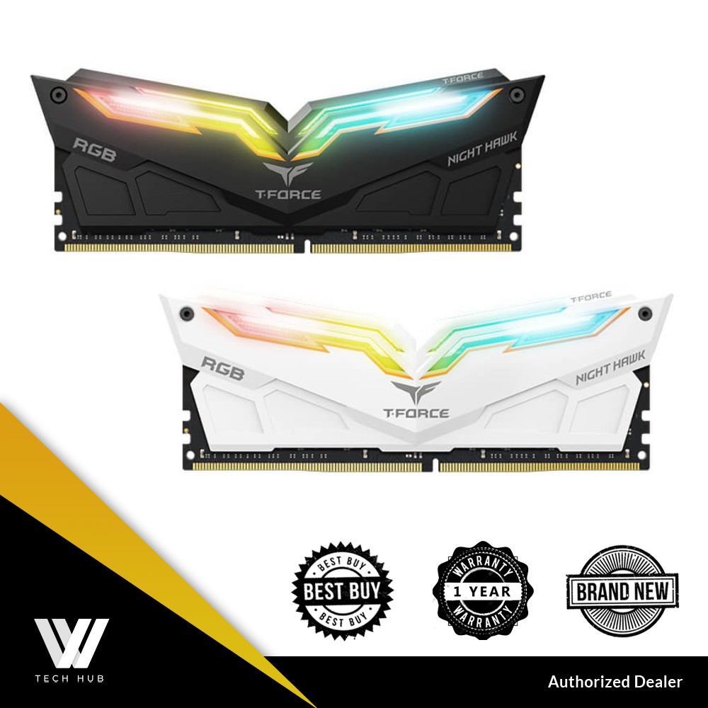 TEAMGROUP T-Force Night Hawk RGB 16GB (8GB x 2) 3200MHZ DDR4 | Shopee ...