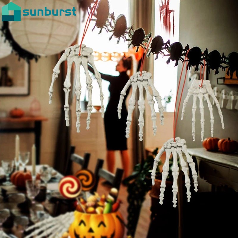 1Pair Halloween Realistic Skeleton Hands Adult Life Size Human Hand ...