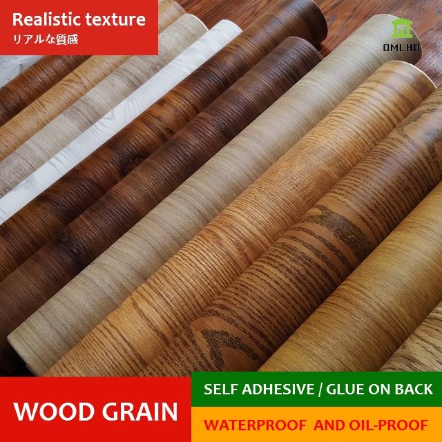 Thick wood grain sticker furniture renovation 3D waterproof self ...
