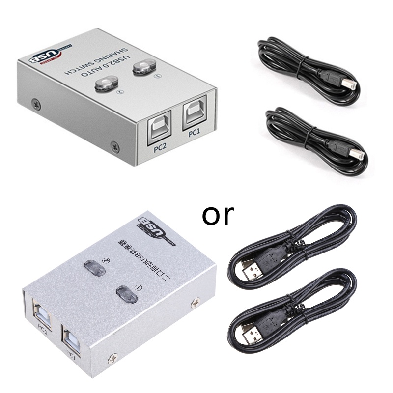 EV USB Auto Sharing Switch 2 Port USB Converter Splitter for 2 PC Share ...