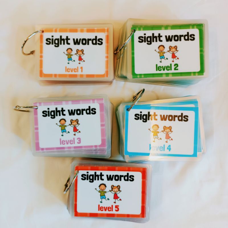 sight words level 1 to 5 educational laminated flash cards reading ...