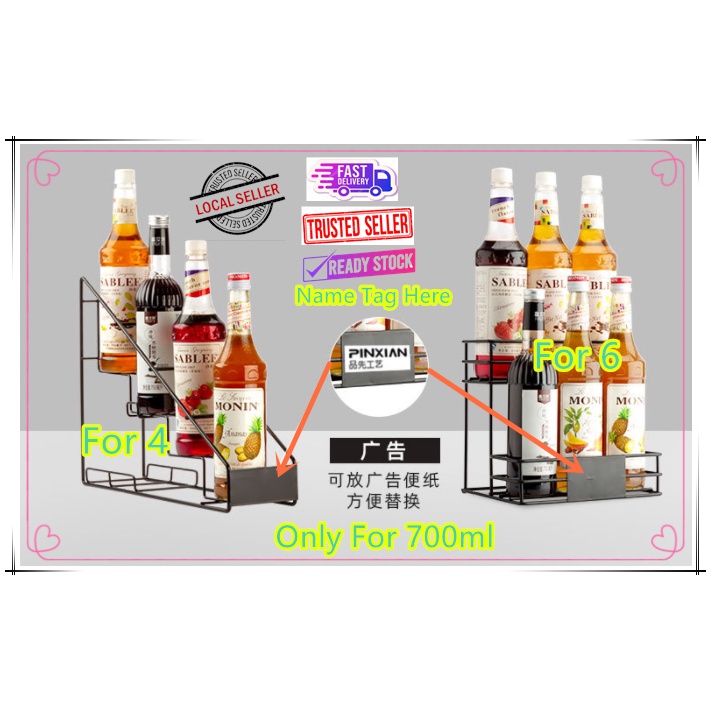 Display Rack Monin Syrup Rack Coffee Storage Rack Multifunction Milk ...