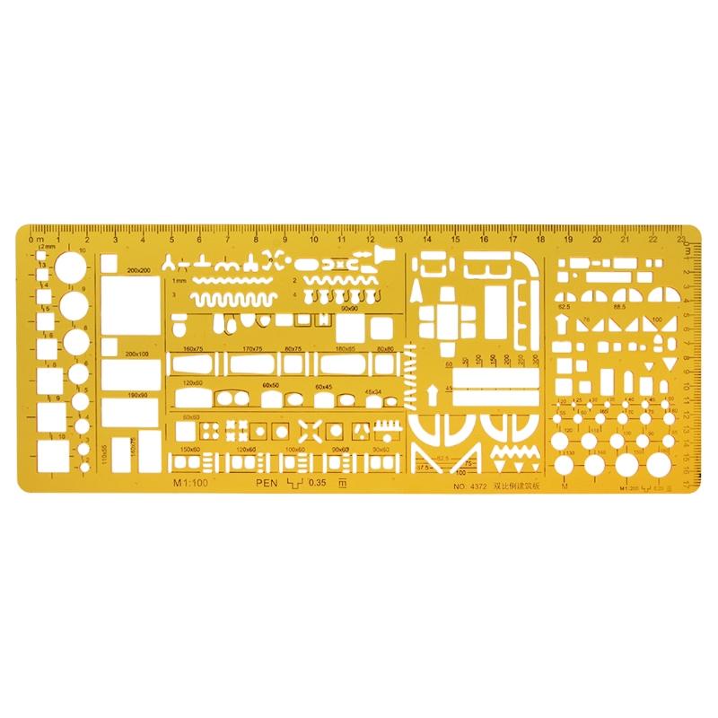 RAN Professional Architectural Template Ruler Drawing Stencil Measuring ...