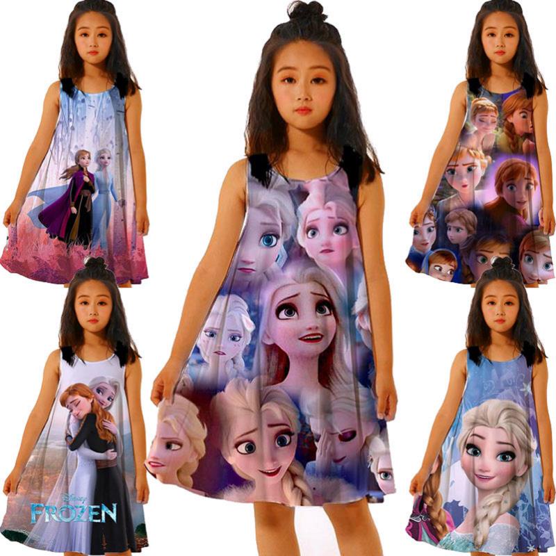 Frozen Dress Kids Elsa Skirt Magic Cartoon Animation Damit Baby Girl ...