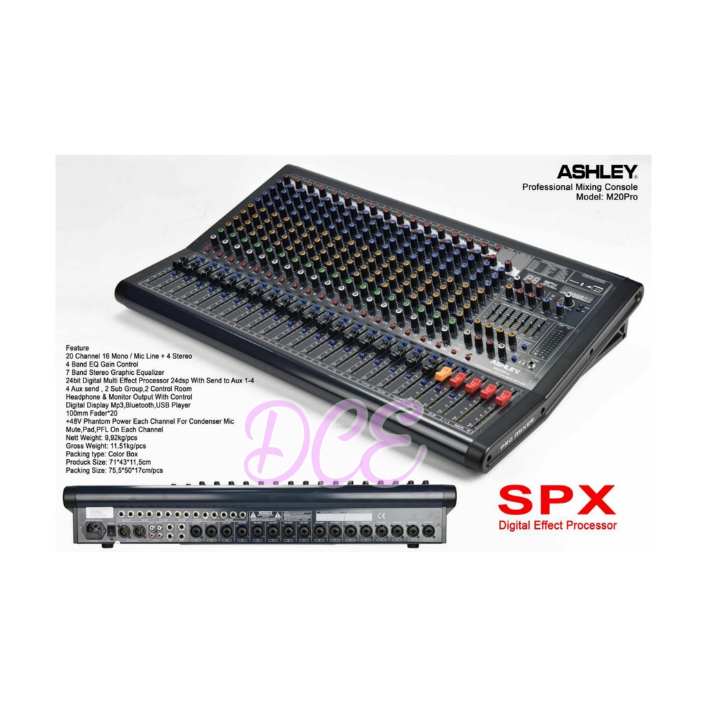 Original ASHLEY M20PRO M20 PRO M 20 PRO 20channel Audio Mixer | Shopee ...