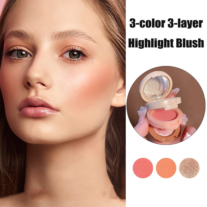 3 In 1 Velvet Matte Blush / 3-Layer Design Tender Cheek Tint / Age ...