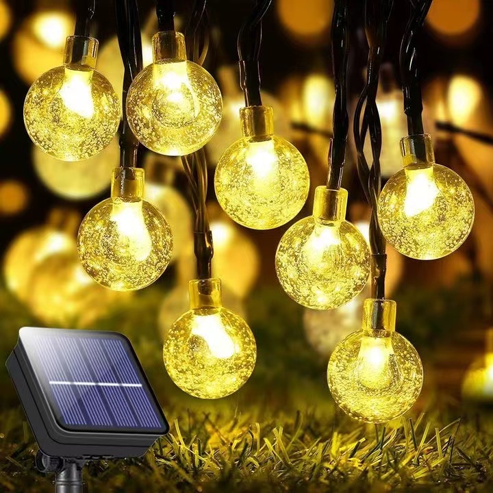 Garden LED Solar 50LED String Lights Bubbles Crystal Ball Drop Globe ...