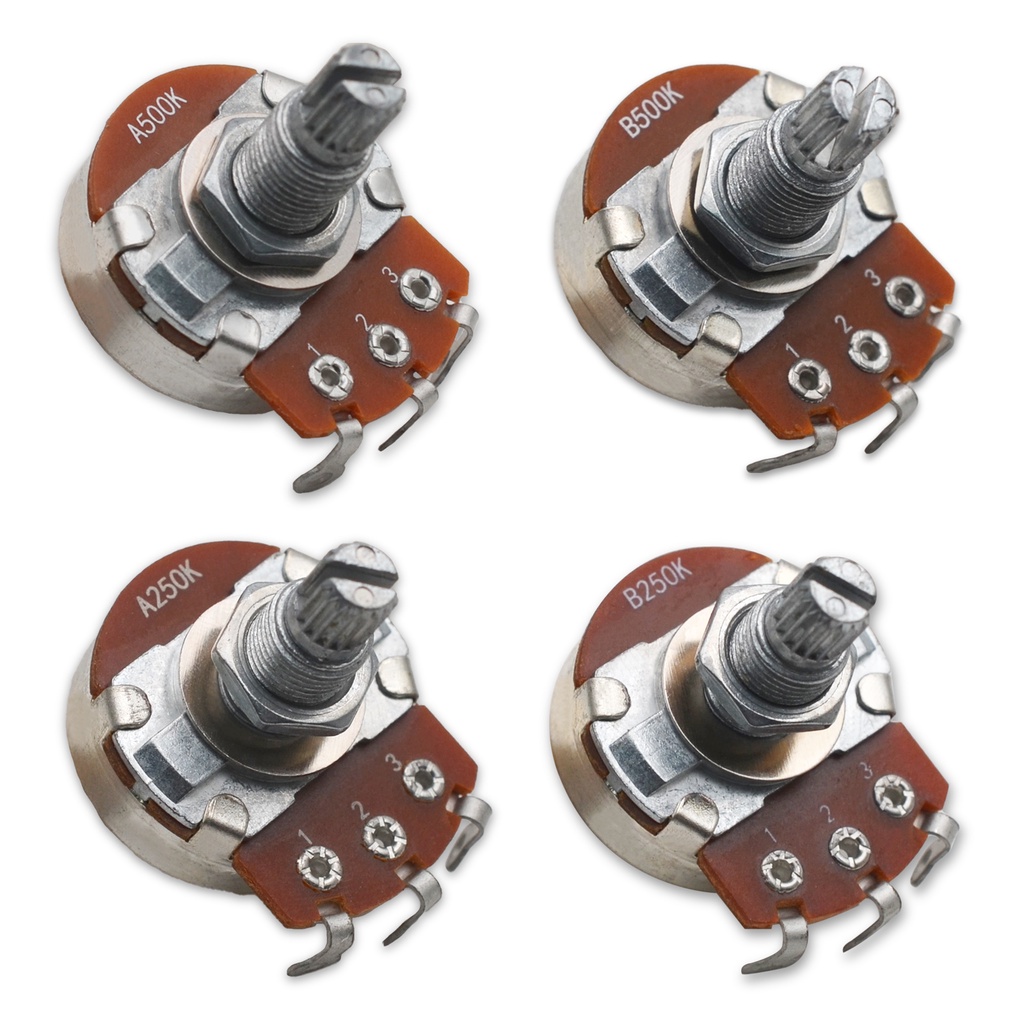 4Pcs A500K/B500K/A250K/B250K Split shaft Guitar Volume/Tone Pots ...