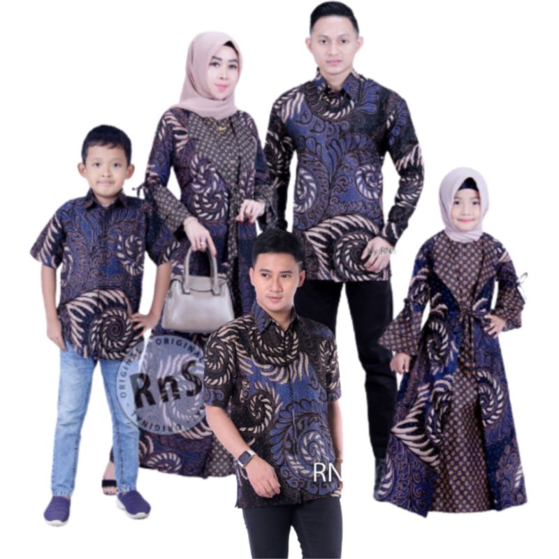 The Latest modern Family couple batik set couple batik Family Robe ...
